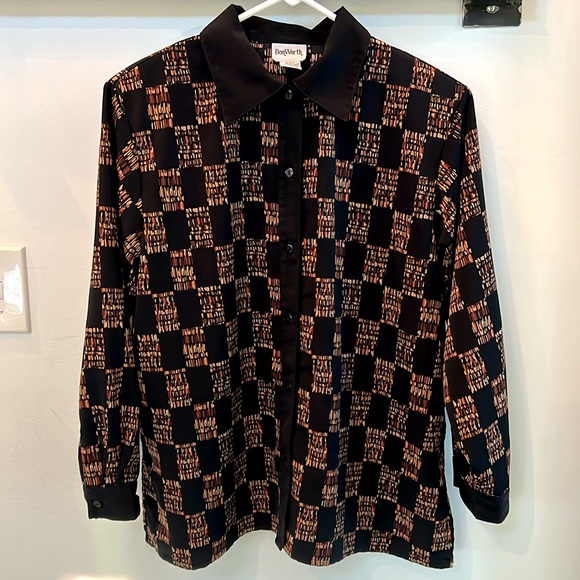 BonWorth | Tops | Checkered Button Up Top Great Colors | Poshmark